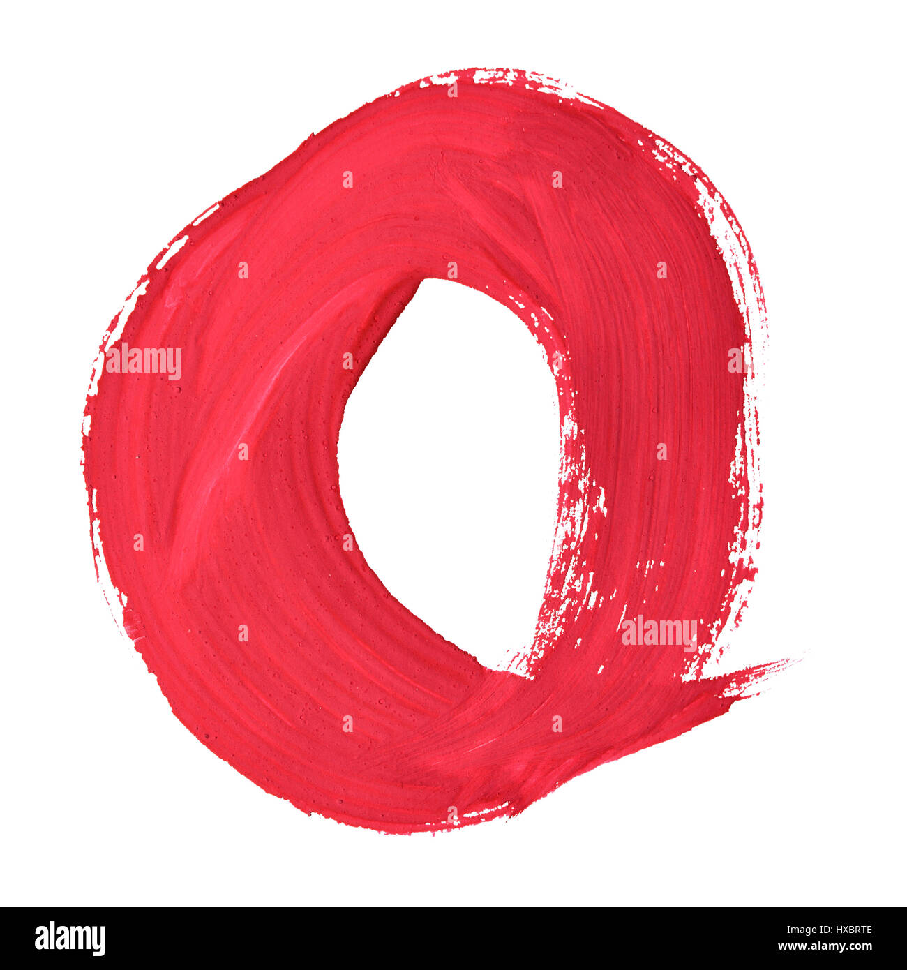 O - Red handwritten letters over white background Stock Photo - Alamy