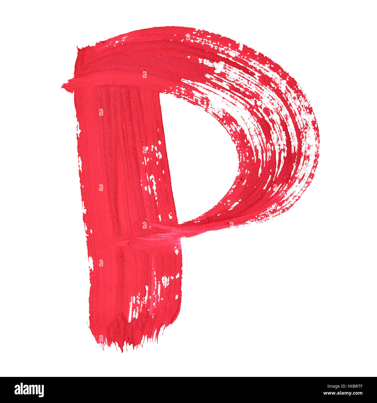 P - Red handwritten letters over white background Stock Photo - Alamy