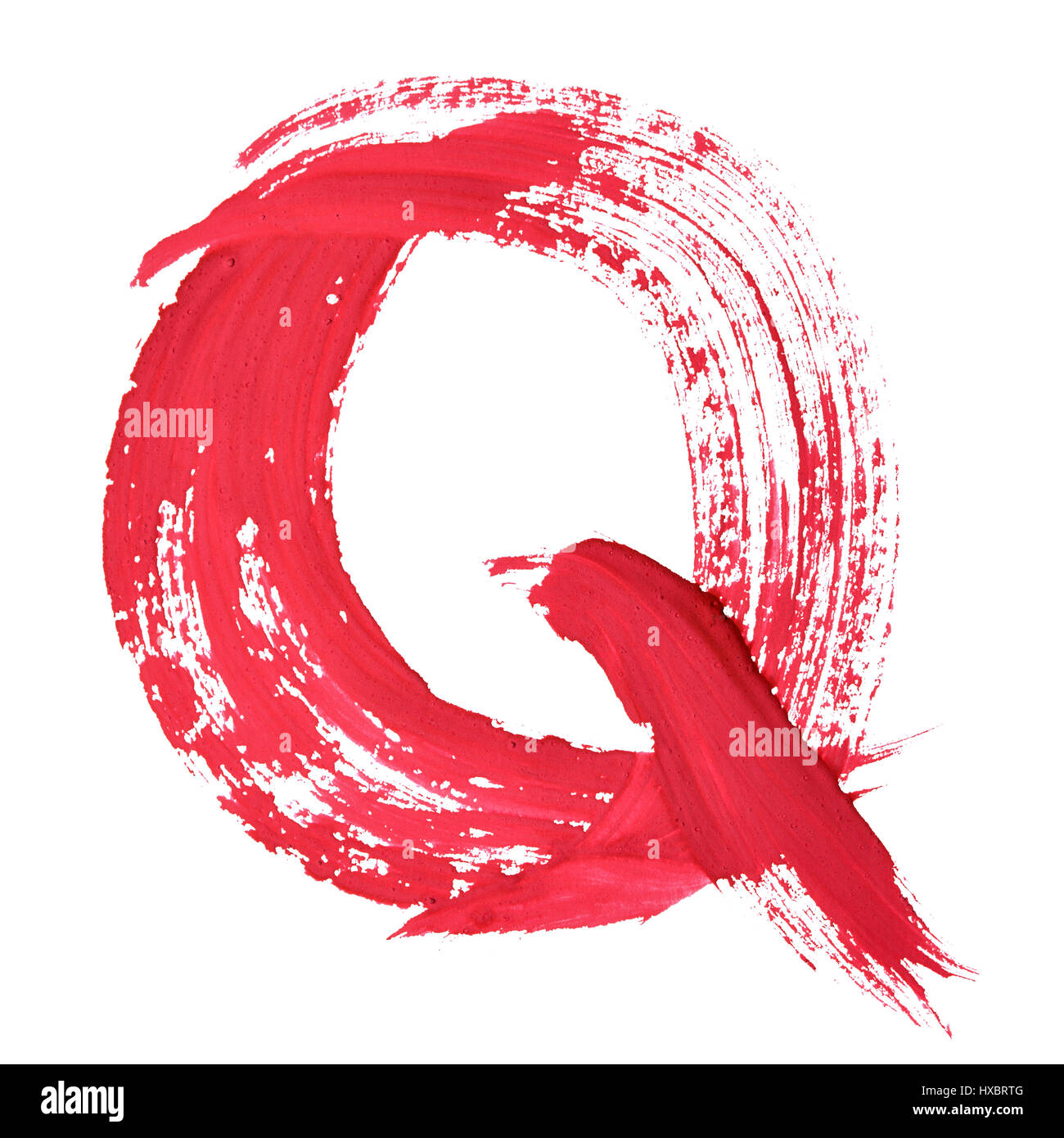 Q - Red handwritten letters over white background Stock Photo - Alamy