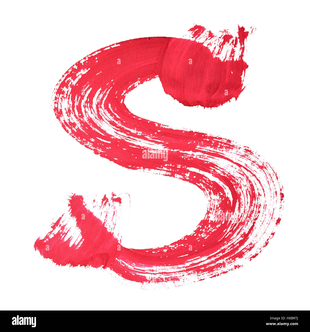 S - Red handwritten letters over white background Stock Photo - Alamy