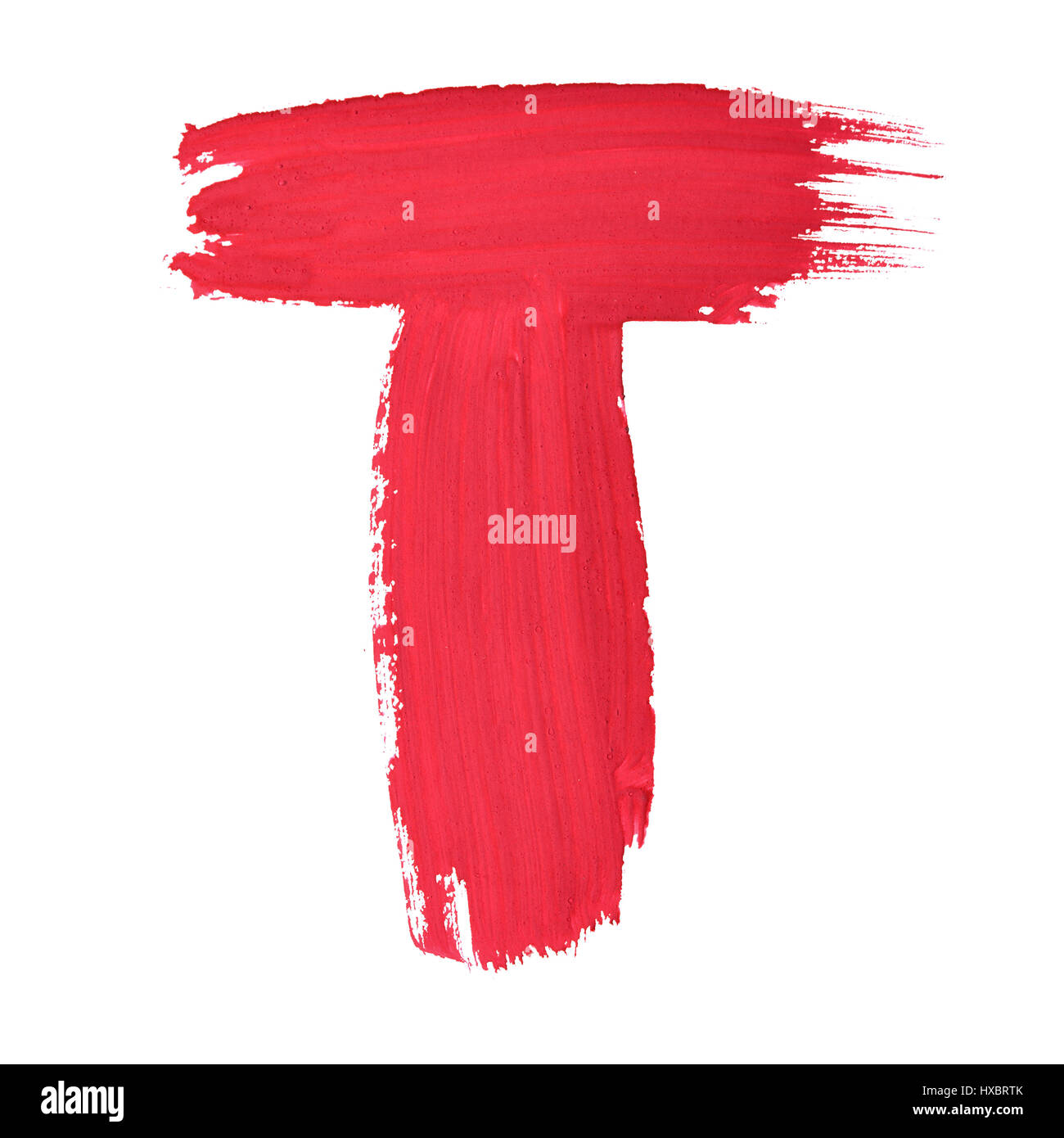 T - Red handwritten letters over white background Stock Photo - Alamy