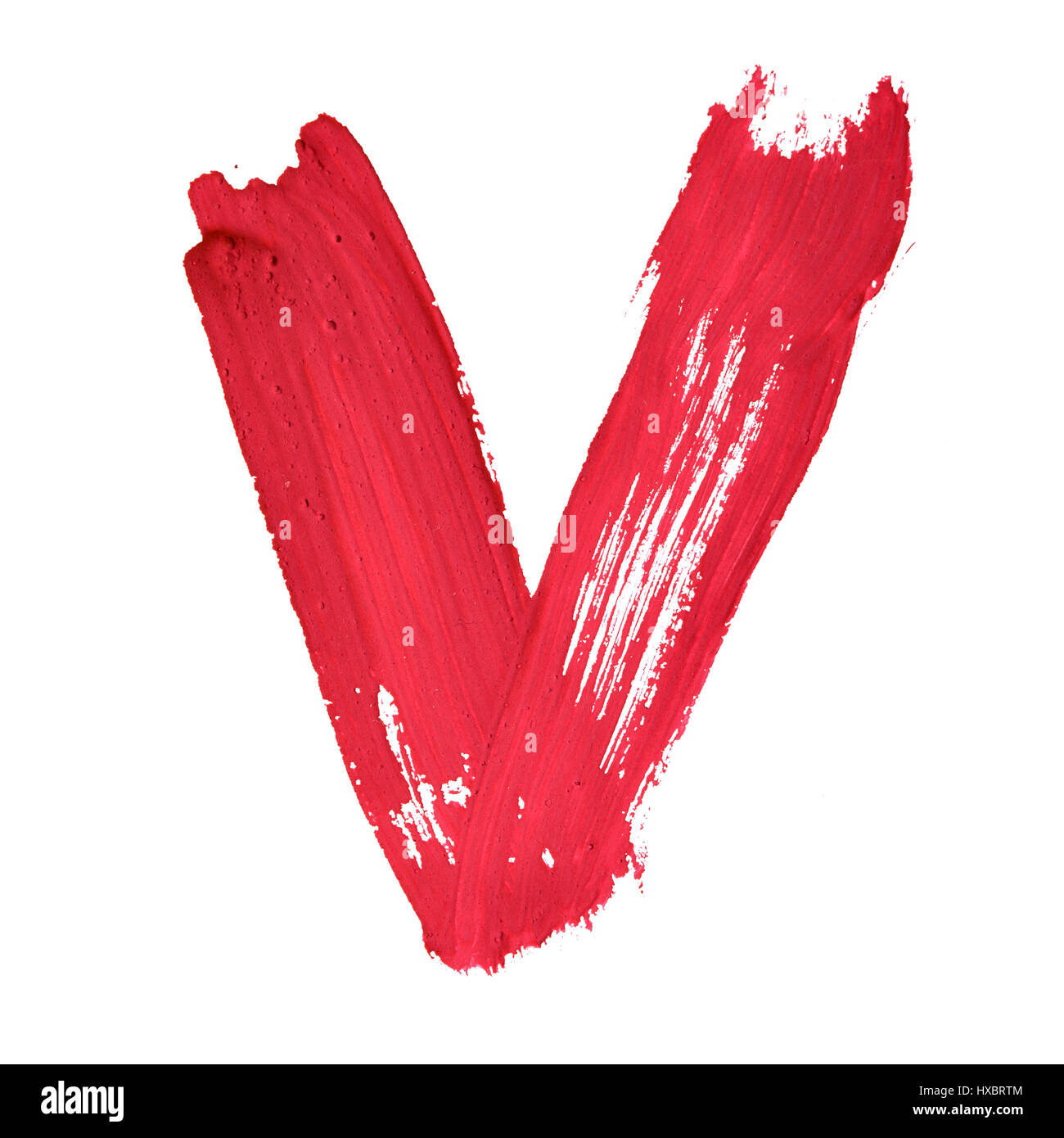 V - Red handwritten letters over white background Stock Photo - Alamy