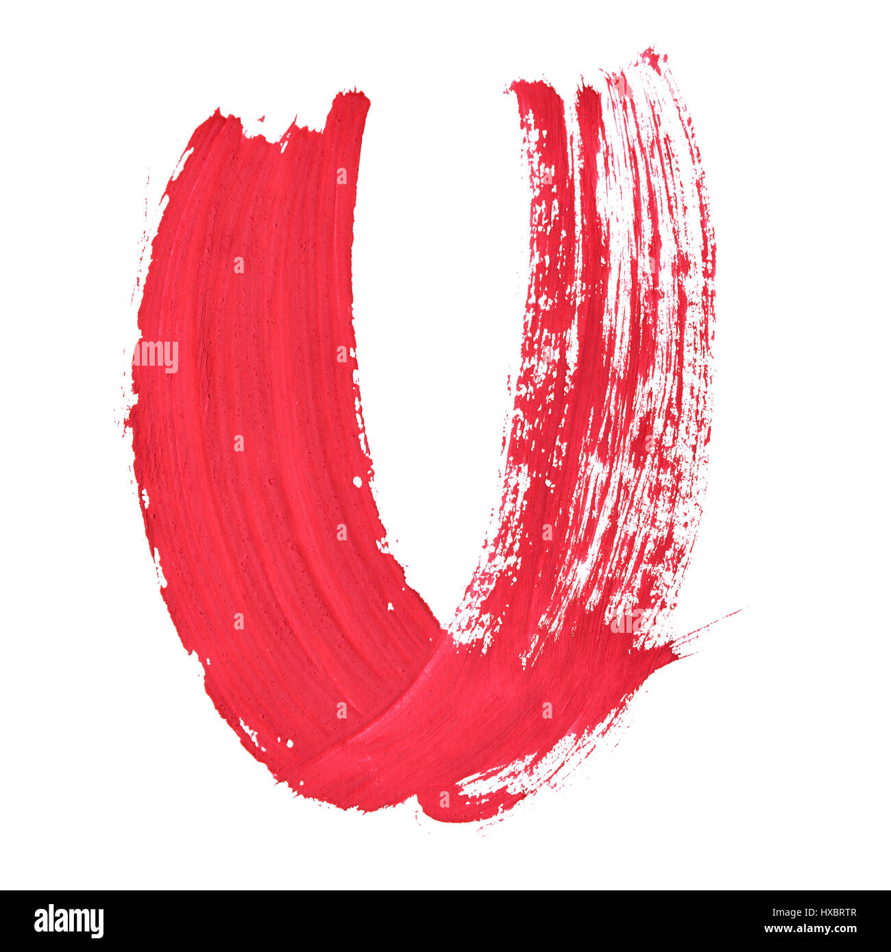 U - Red handwritten letters over white background Stock Photo - Alamy