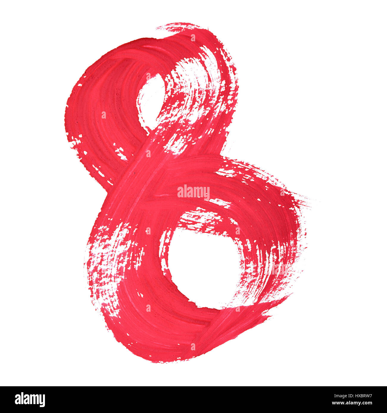 8 - Red handwritten digits over white background Stock Photo - Alamy