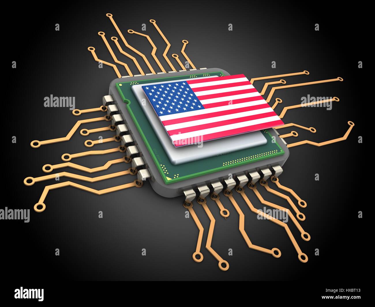3d illustration of computer chip Stock Photo - Alamy