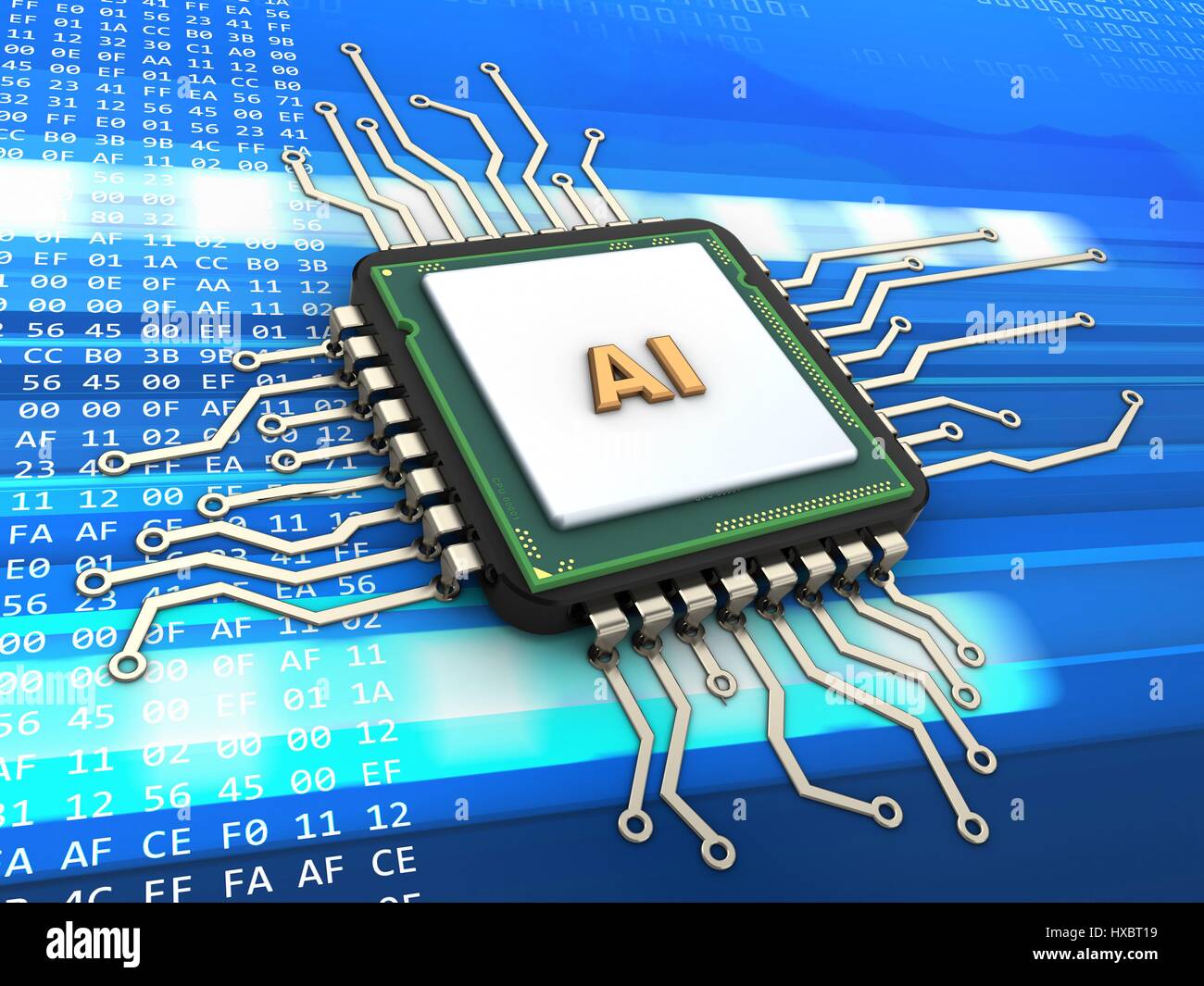 3d illustration of computer chip Stock Photo - Alamy