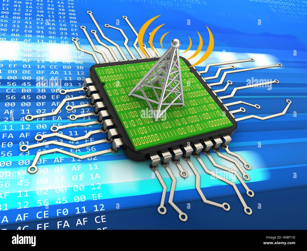 3d illustration of computer chip Stock Photo - Alamy