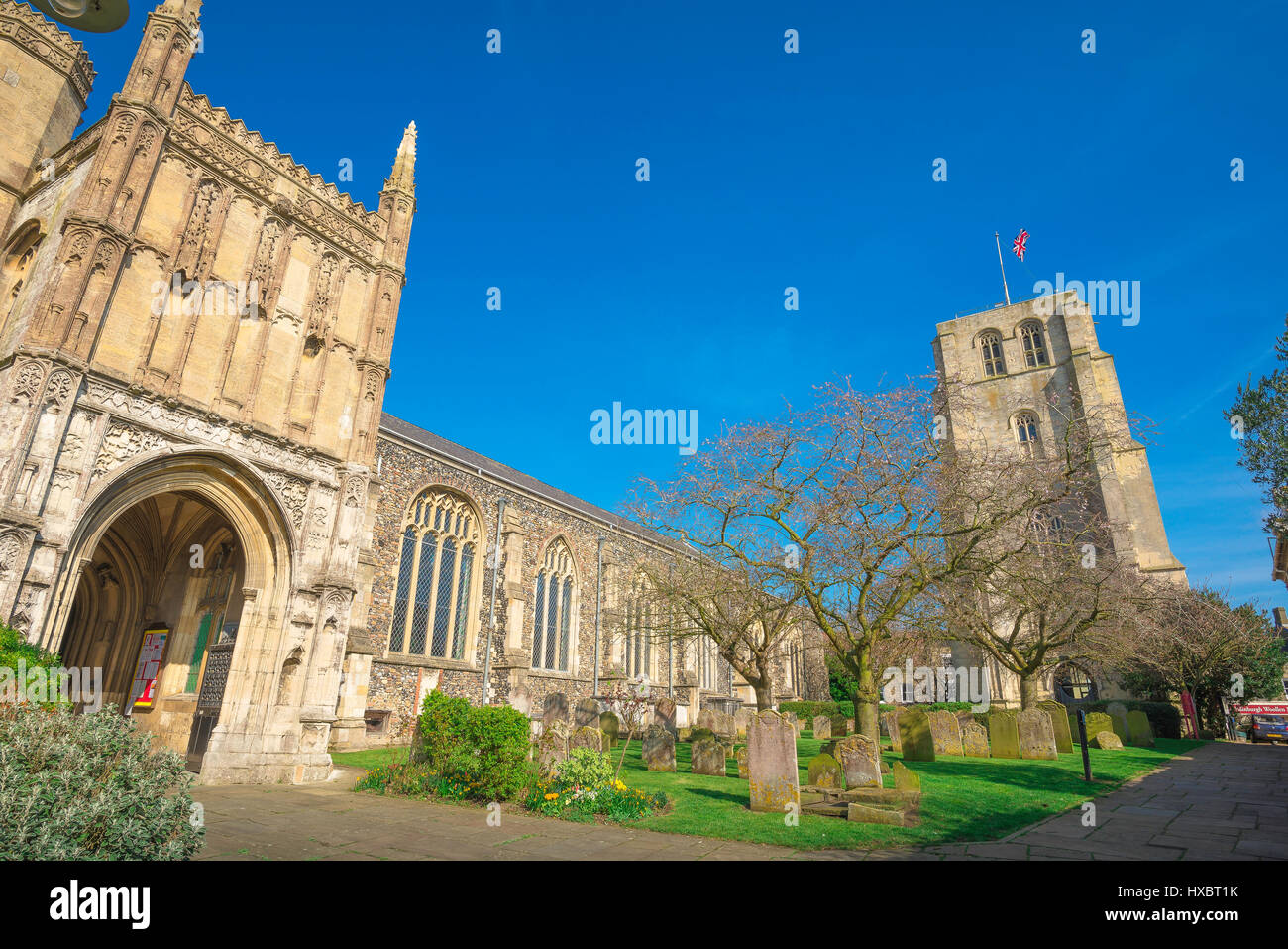Beccles Suffolk church, St Michael Church and its detached 16th century ...
