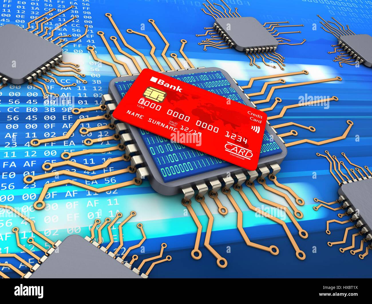 3d illustration of computer chip Stock Photo - Alamy