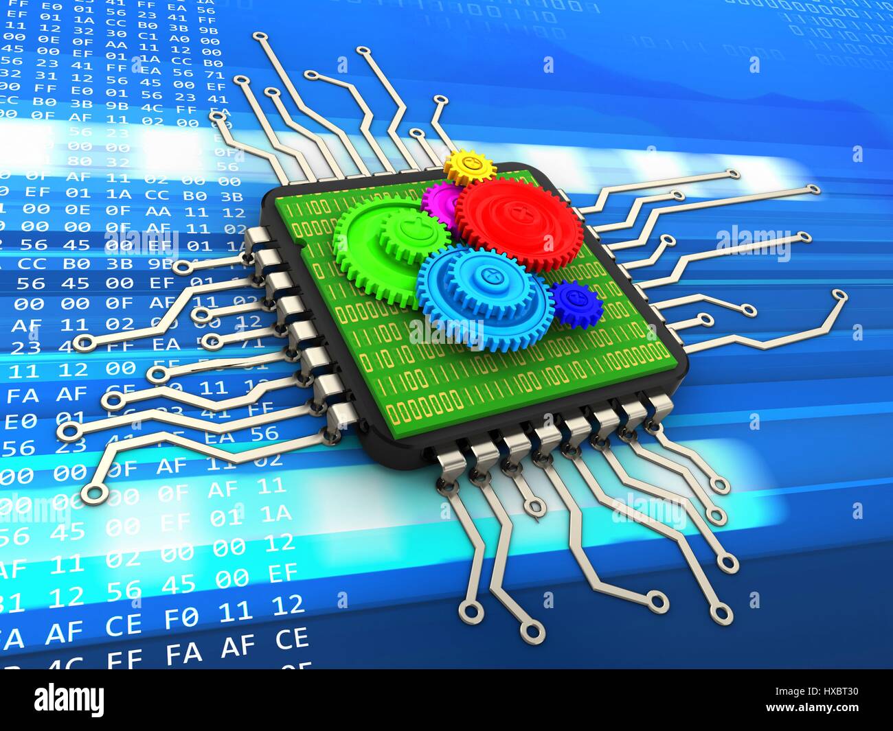 3d illustration of computer chip Stock Photo - Alamy