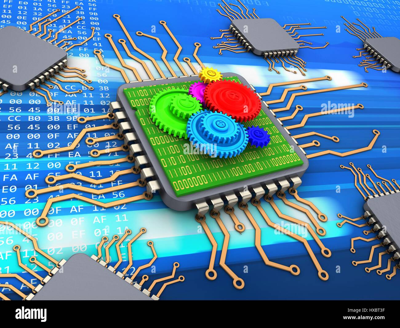 3d illustration of computer chip Stock Photo - Alamy