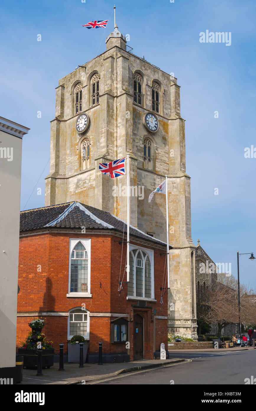 Beccles Suffolk, the 18th century octagonal Town Hall and 16th century ...