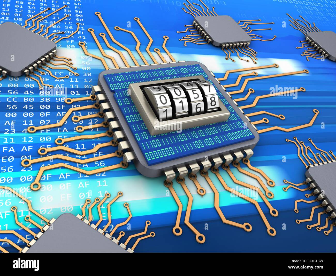 3d illustration of computer chip Stock Photo - Alamy