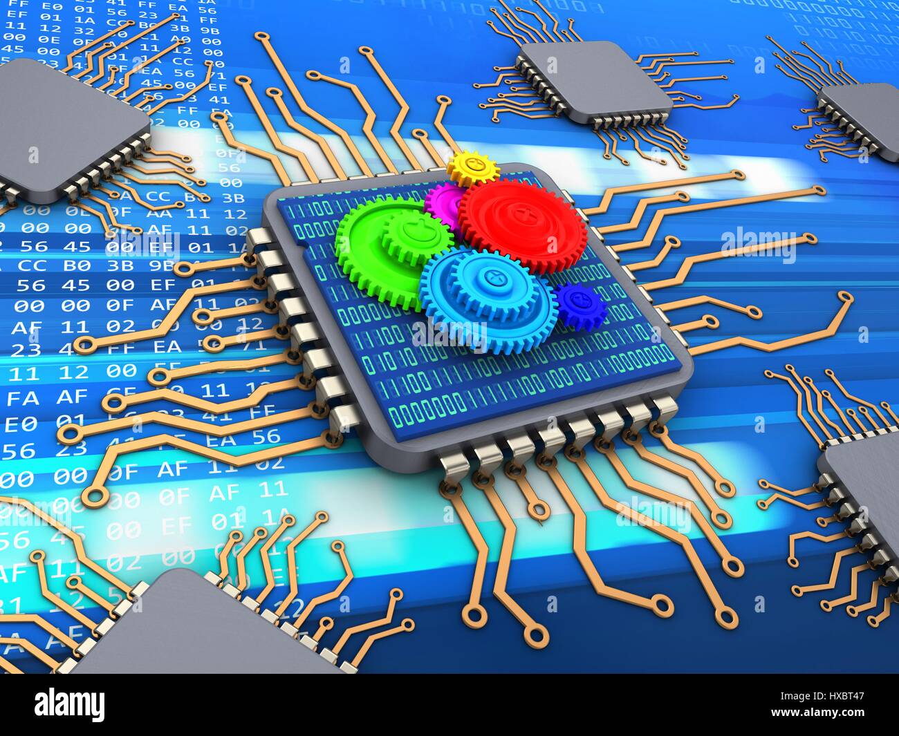 3d illustration of computer chip Stock Photo - Alamy