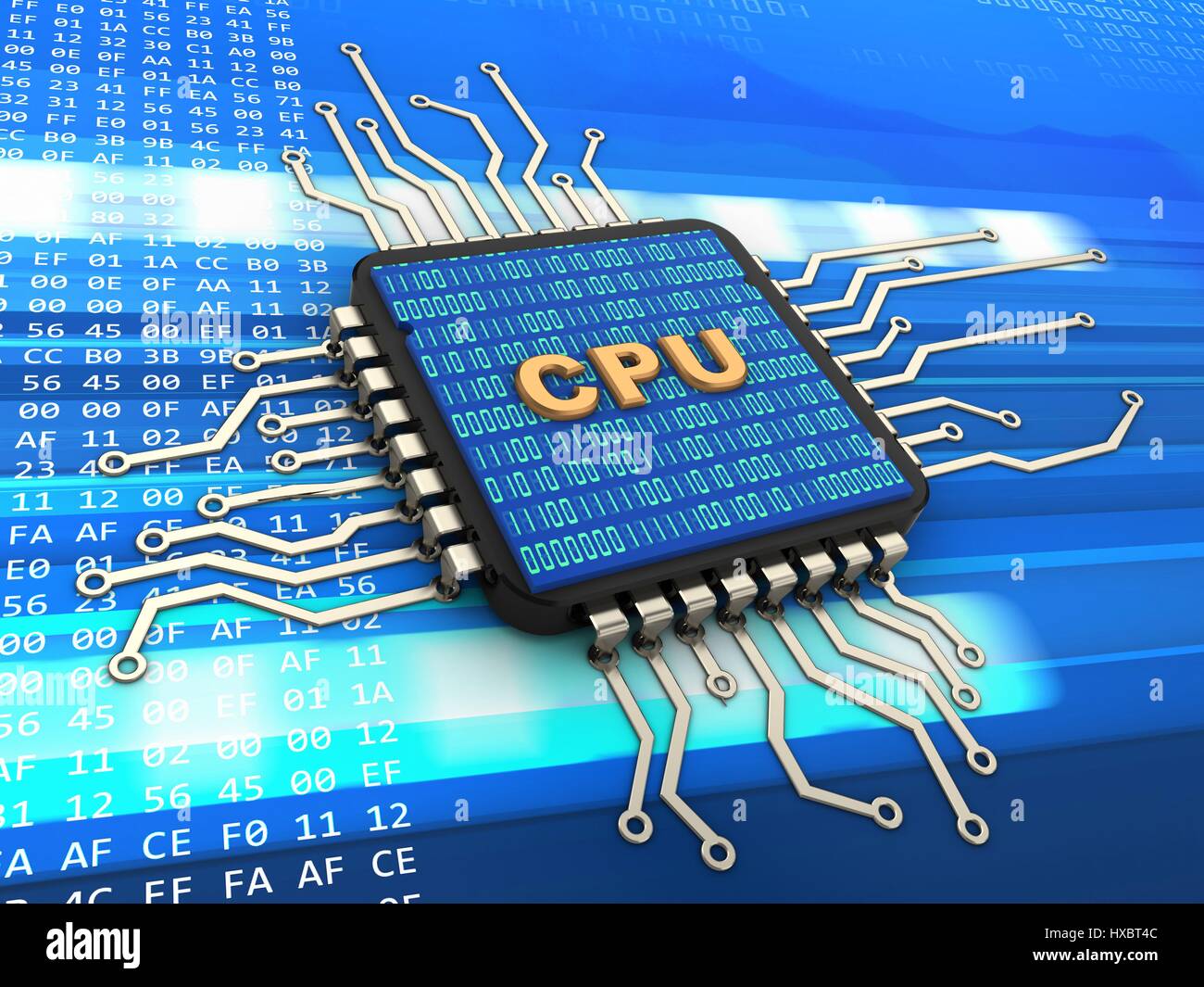 3d illustration of computer chip Stock Photo - Alamy