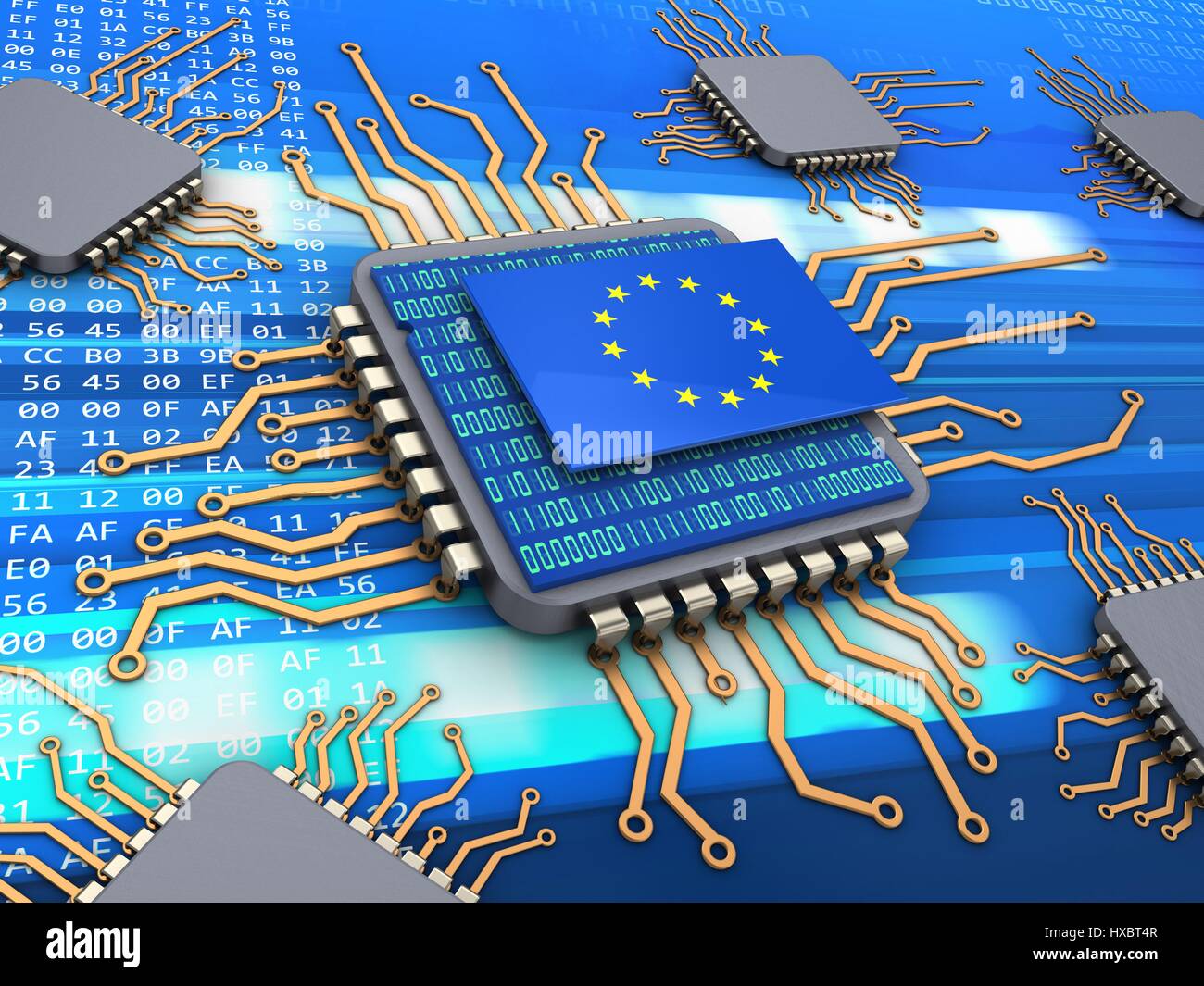 3d illustration of computer chip Stock Photo - Alamy