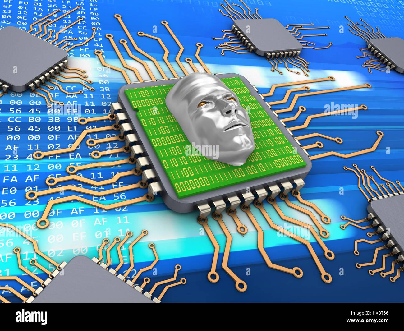3d illustration of computer chip Stock Photo - Alamy