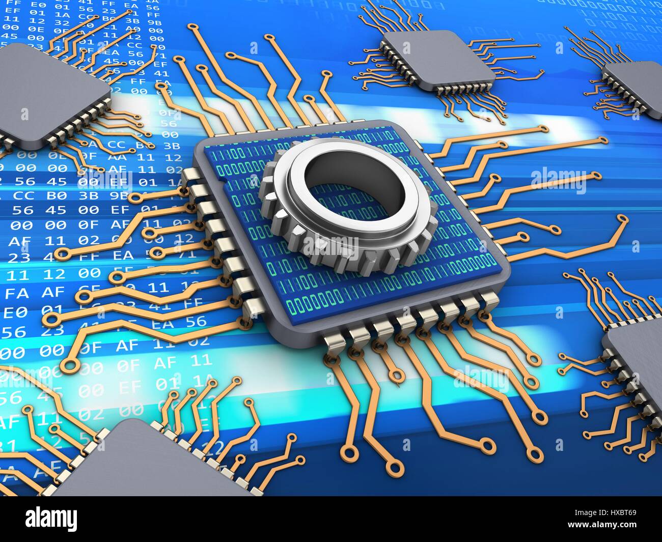 3d illustration of computer chip Stock Photo - Alamy