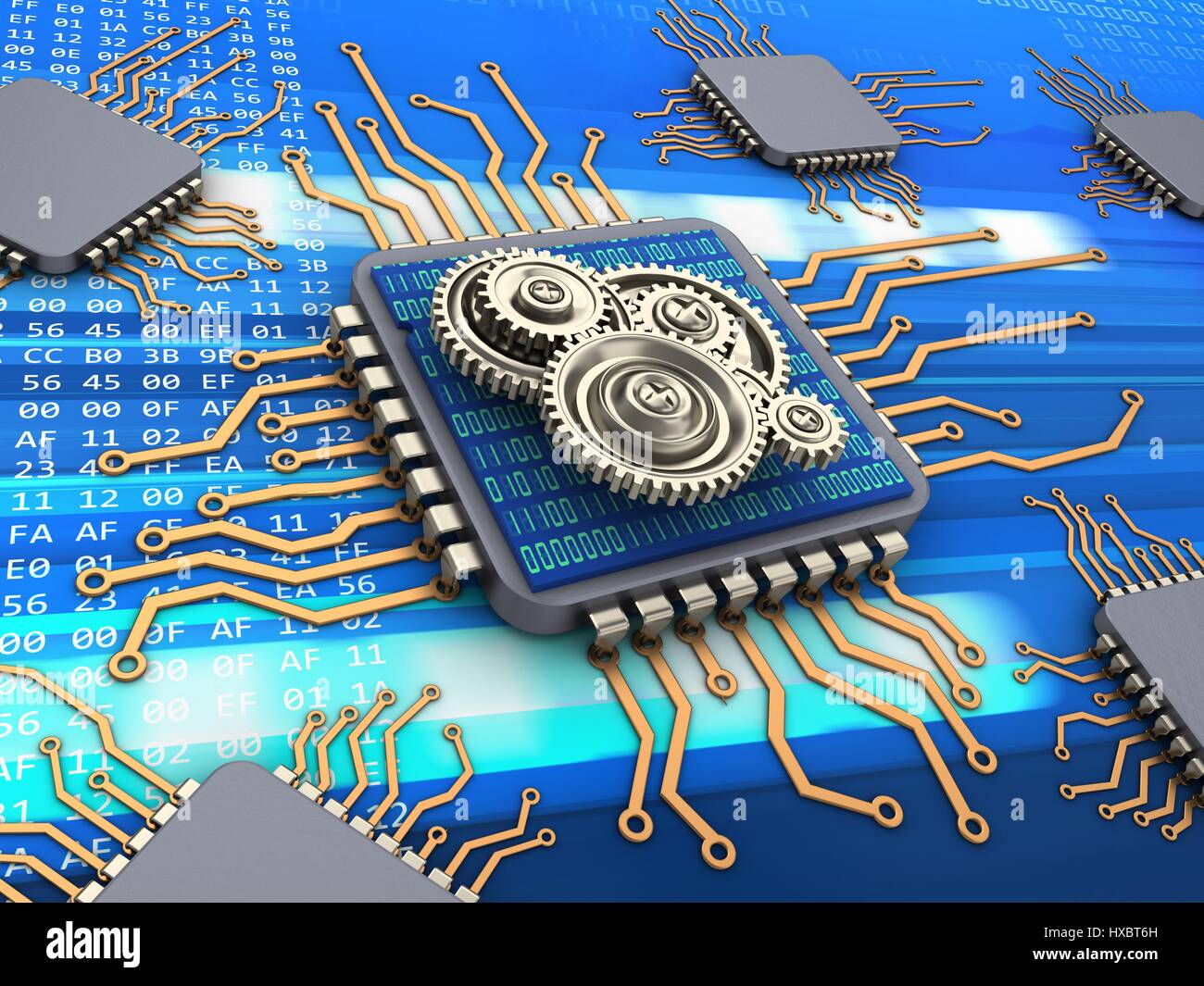 3d illustration of computer chip Stock Photo - Alamy