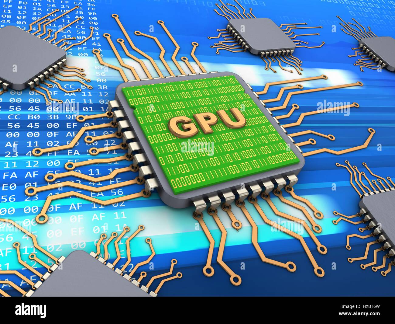 3d illustration of computer chip Stock Photo - Alamy