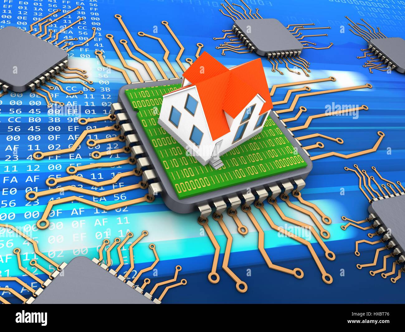 3d illustration of computer chip Stock Photo - Alamy