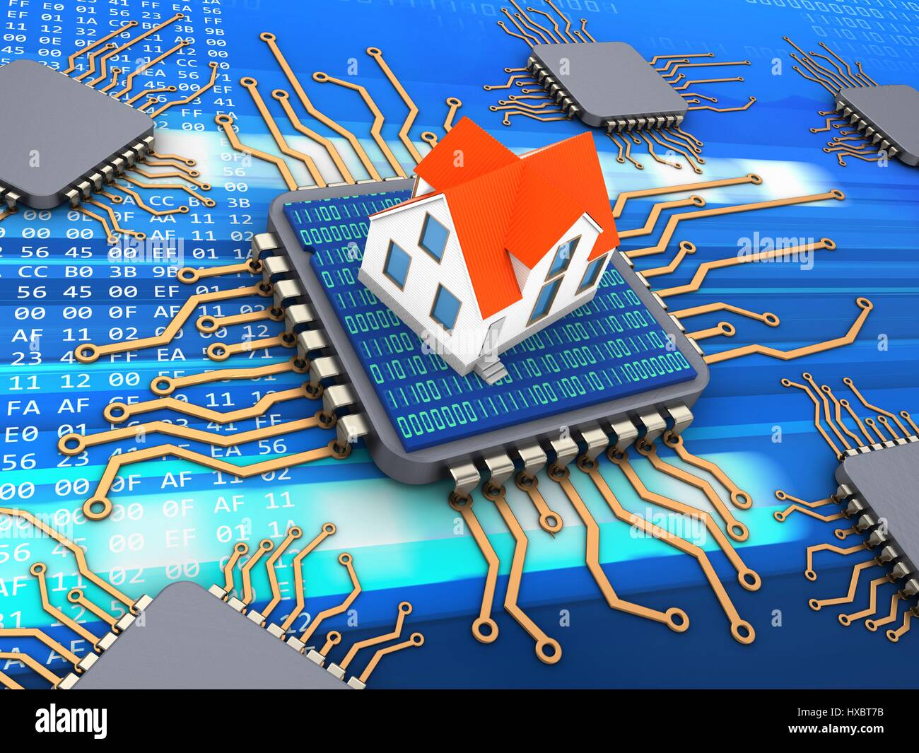 3d illustration of computer chip Stock Photo - Alamy