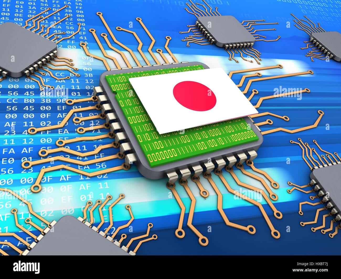 3d illustration of computer chip Stock Photo - Alamy