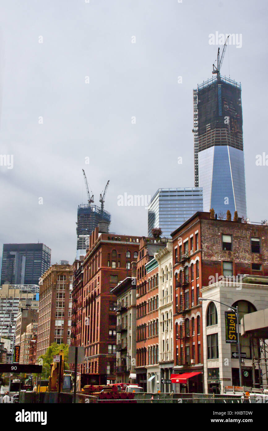 Ground Zero and new WTC building under construction Stock Photo - Alamy