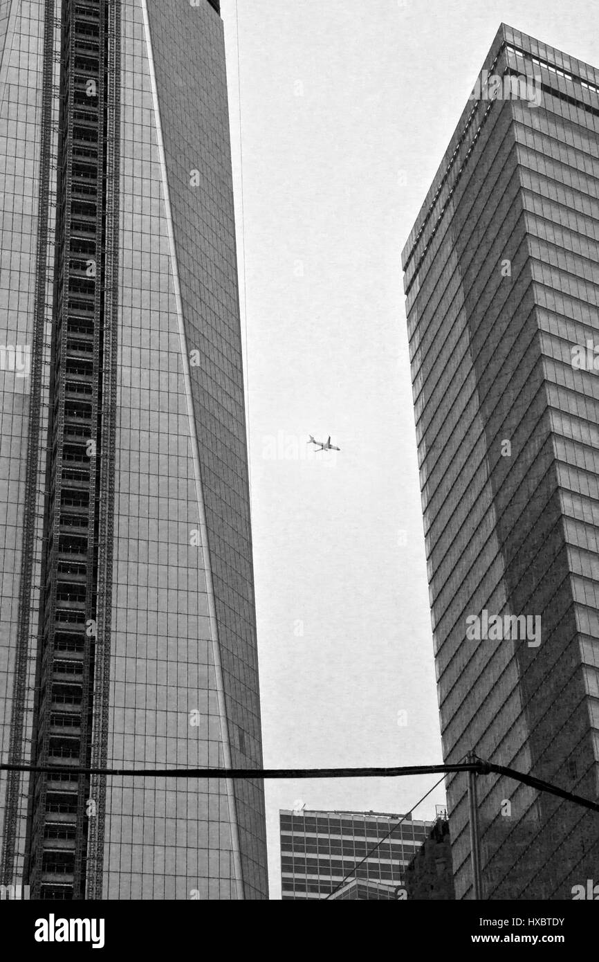 Ground Zero and new WTC building under construction Stock Photo - Alamy