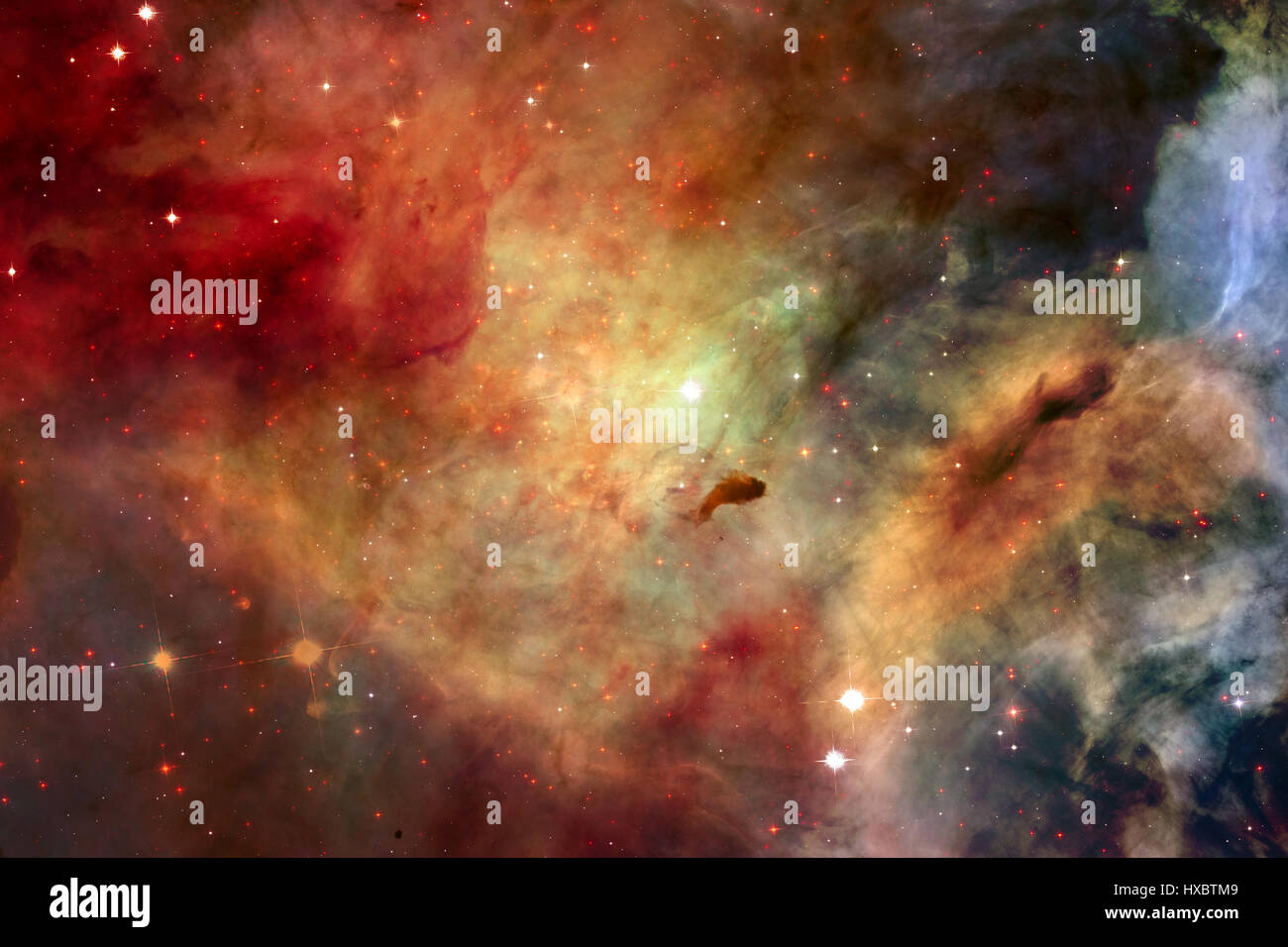 Nebula and stars in outer space. Elements of this image furnished by ...