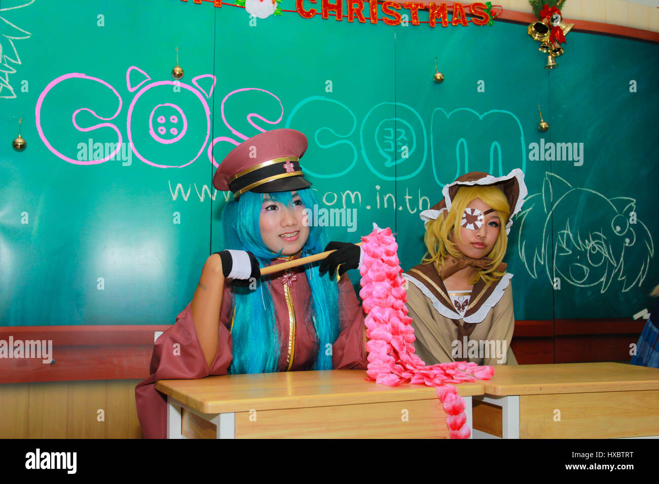 Bangkok - Dec 28: An unidentified Japanese anime cosplay pose in COSCOM ...