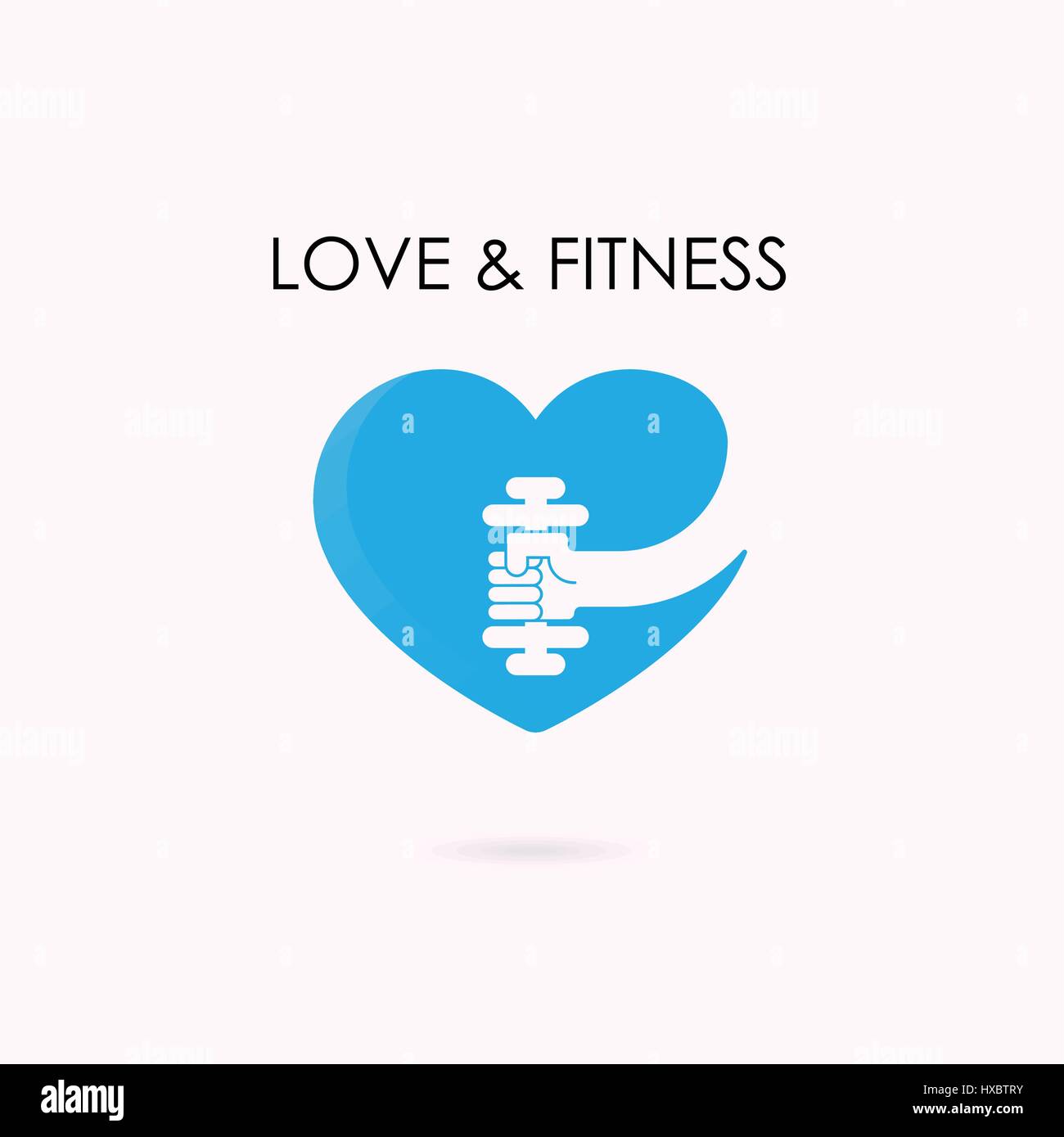 Heart sign and dumbbell icon.Fitness and gym logo.Healthcare,sport ...