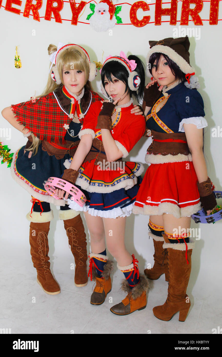 Bangkok - Dec 28: An unidentified Japanese anime cosplay pose in COSCOM ...