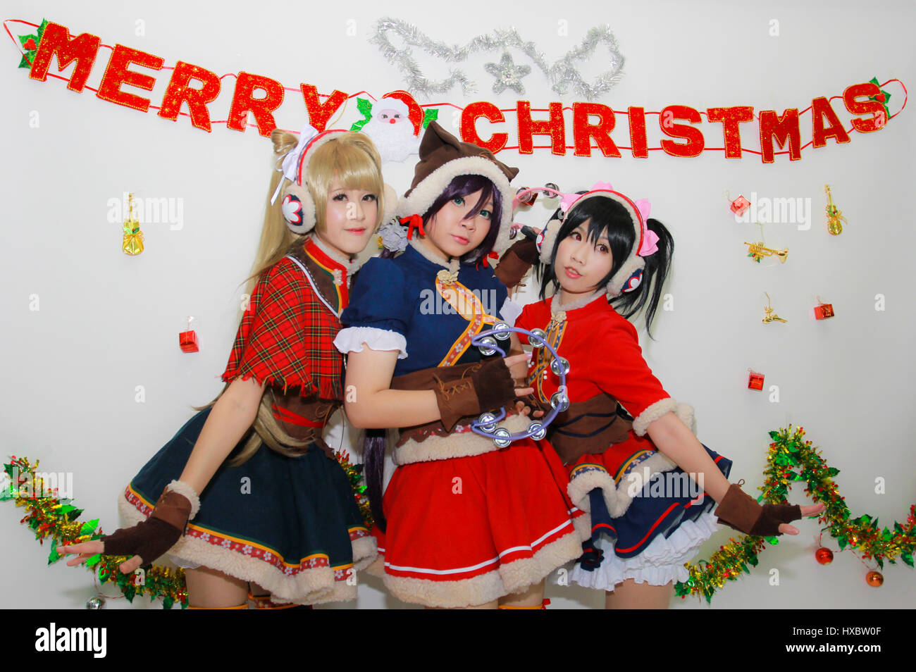 Bangkok - Dec 28: An unidentified Japanese anime cosplay pose in COSCOM ...