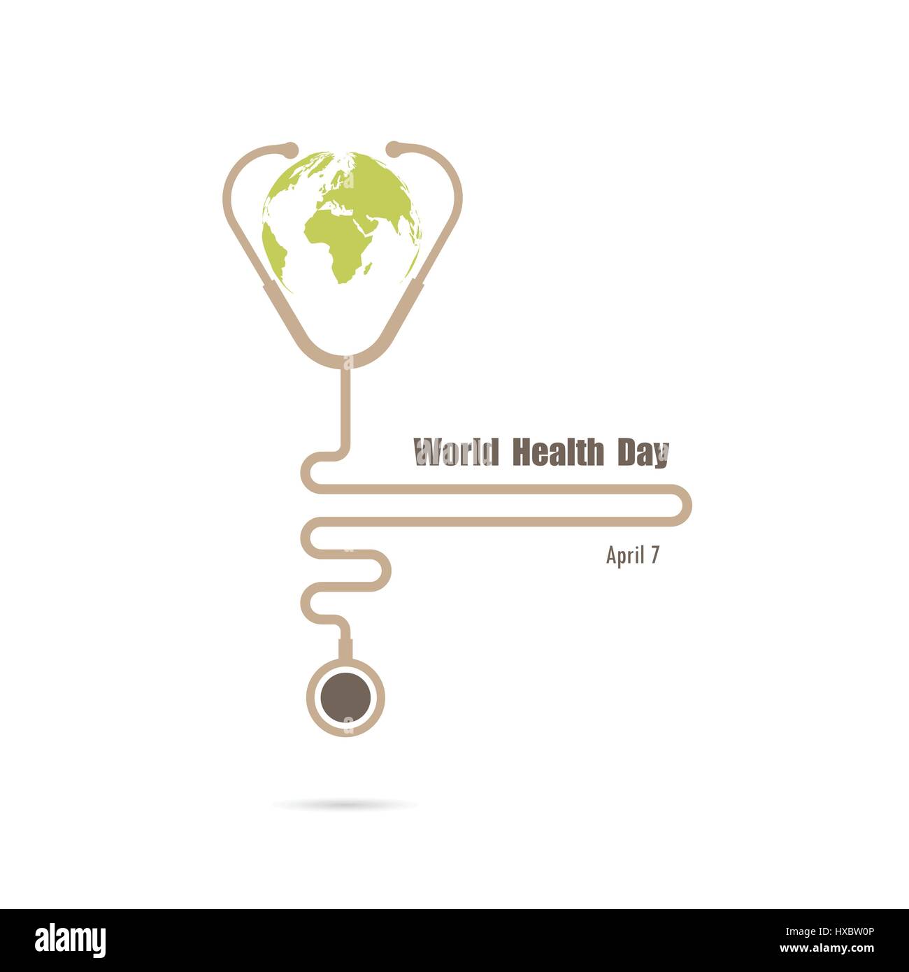 Globe sign and stethoscope vector logo design template.World Health Day ...