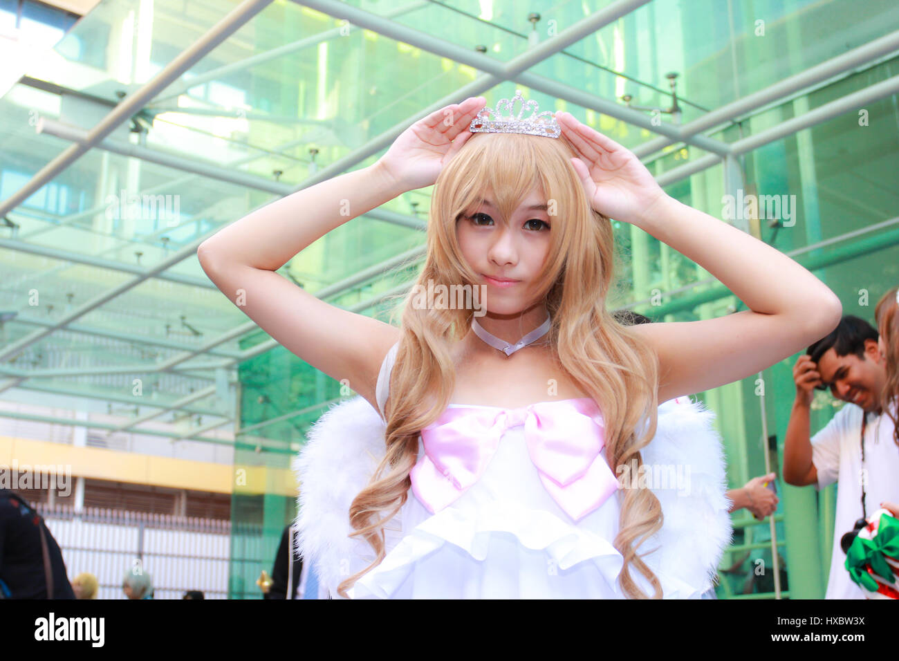 Bangkok - Dec 28: An unidentified Japanese anime cosplay pose in COSCOM ...