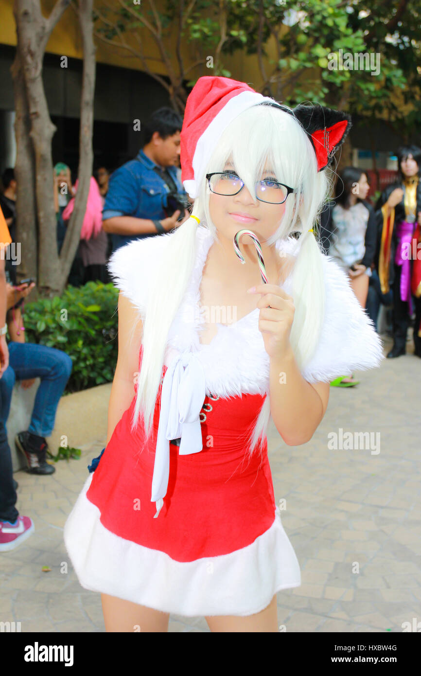 Bangkok - Dec 28: An unidentified Japanese anime cosplay pose in COSCOM ...