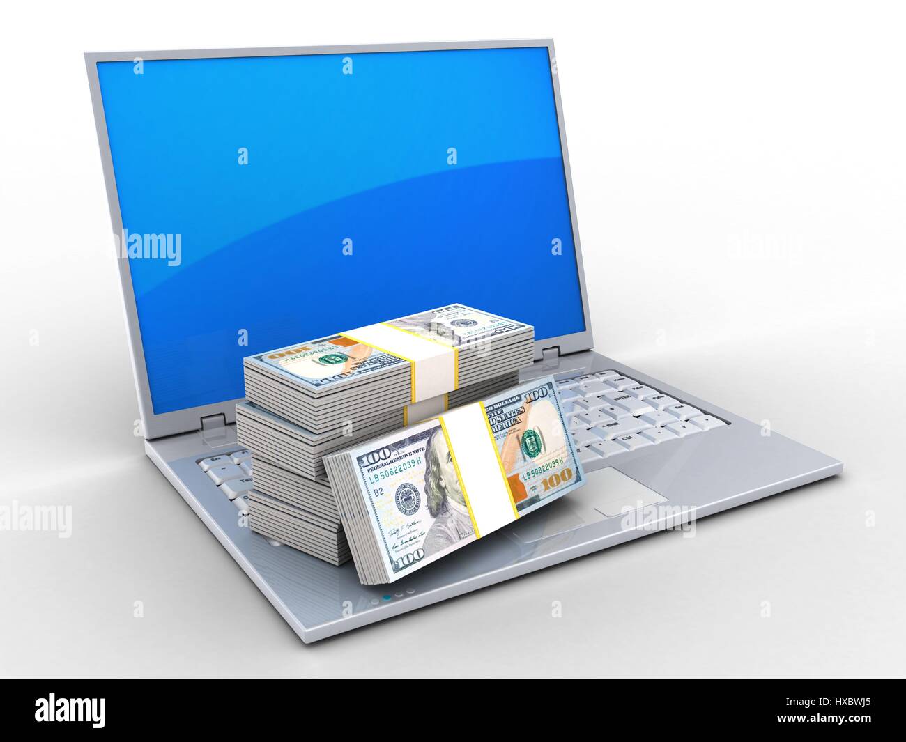 3d illustration of laptop computer Stock Photo - Alamy