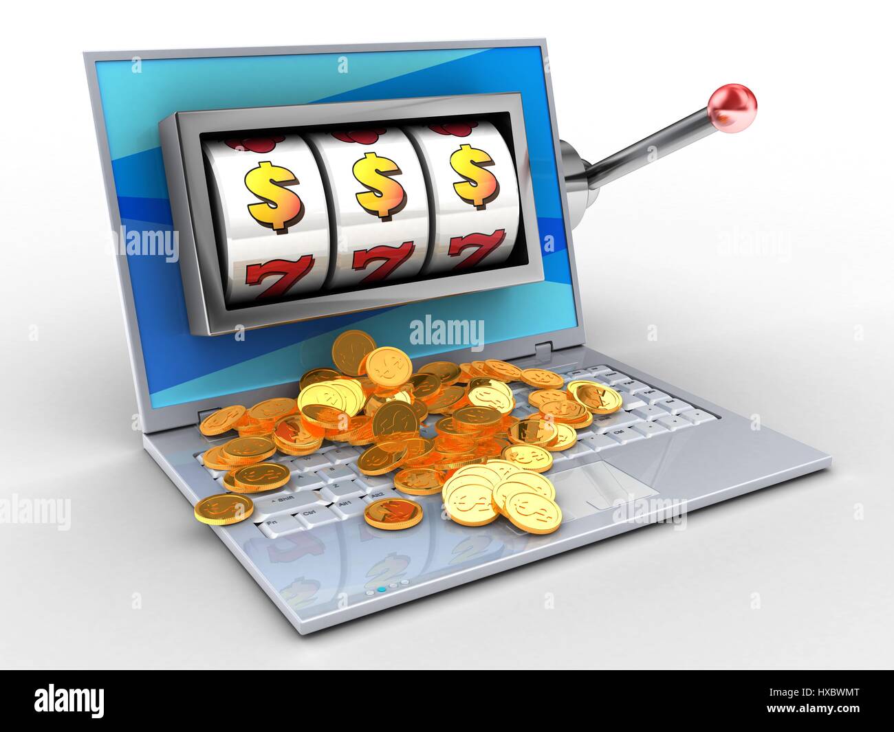 3d illustration of laptop computer Stock Photo - Alamy