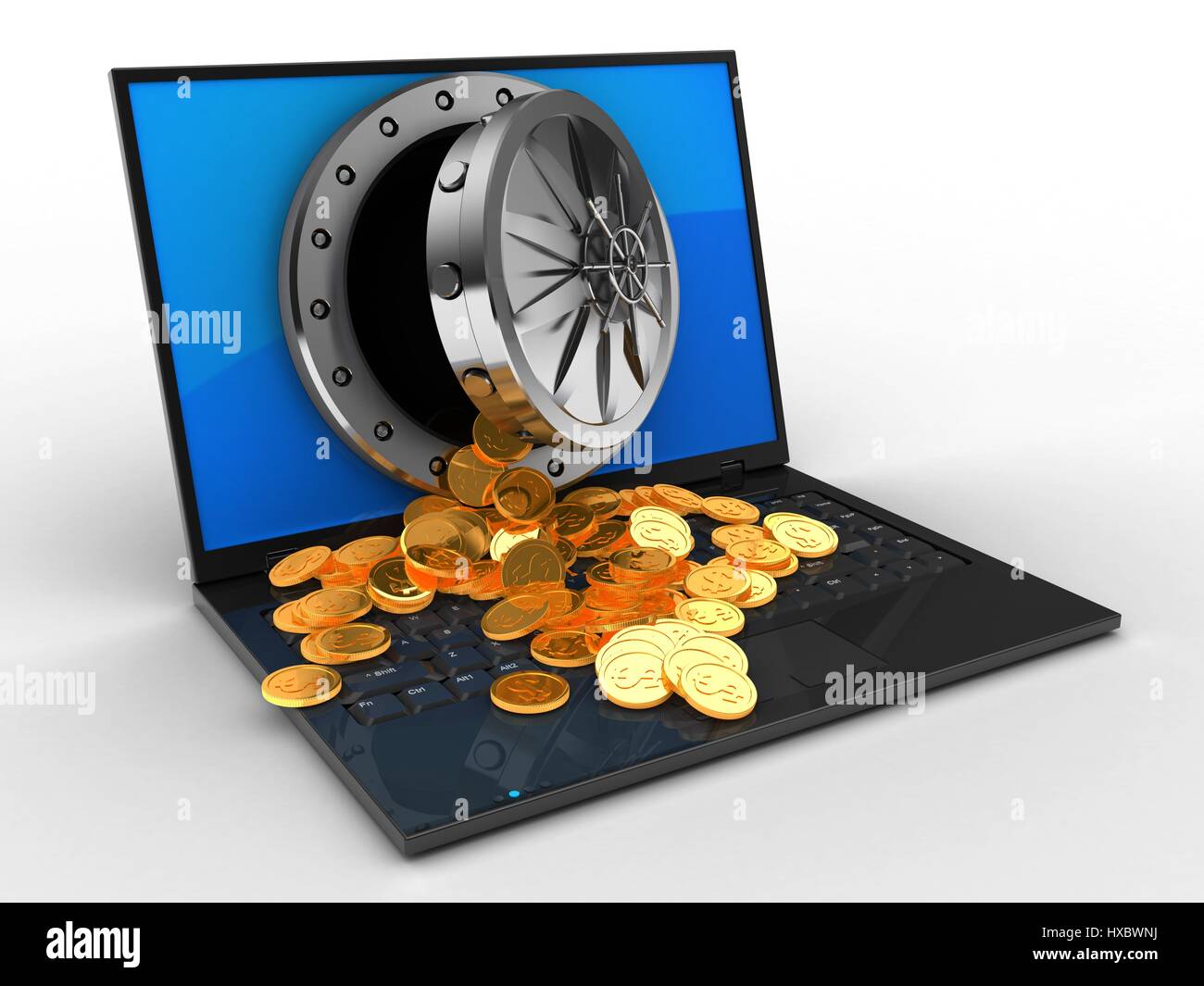 3d illustration of laptop computer Stock Photo - Alamy