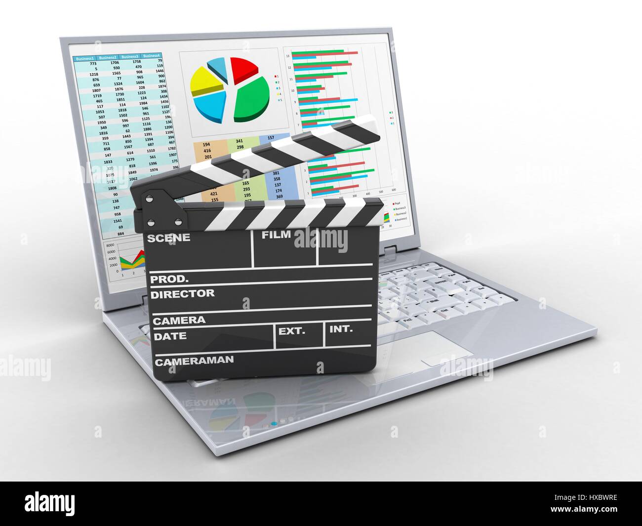 3d illustration of laptop computer Stock Photo - Alamy