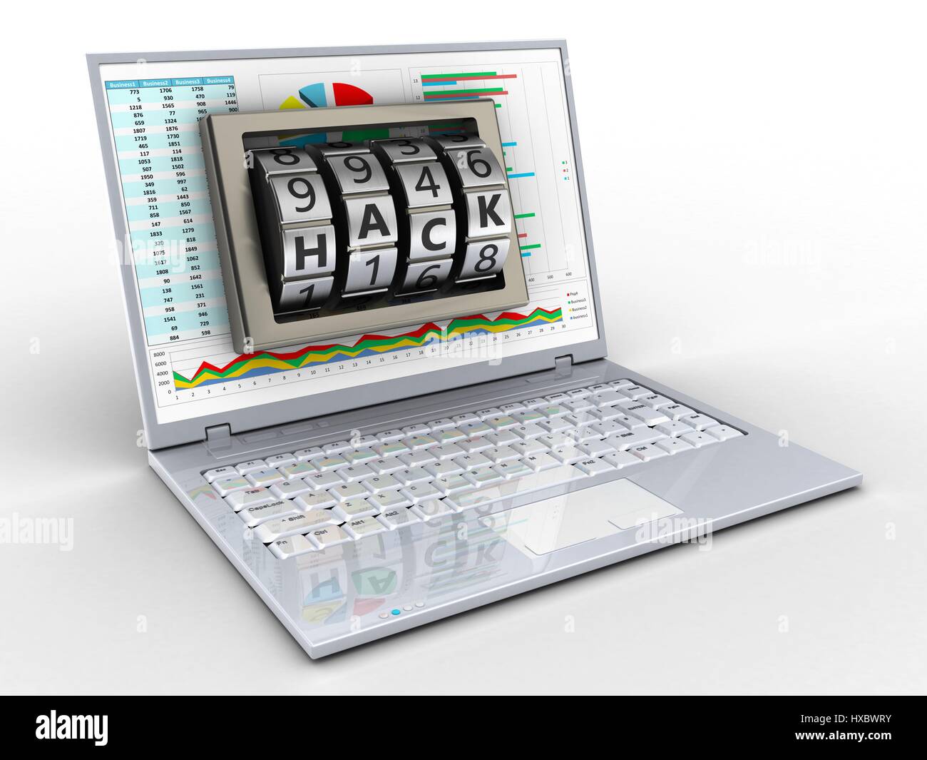 3d illustration of laptop computer Stock Photo - Alamy