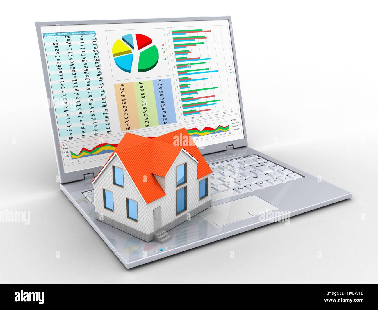 3d illustration of laptop computer Stock Photo - Alamy