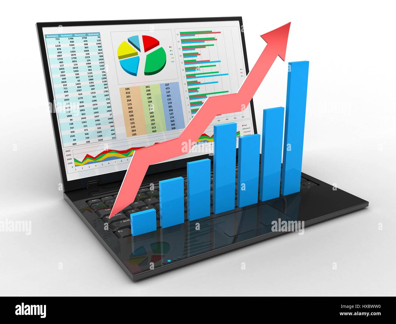 3d illustration of laptop computer Stock Photo - Alamy