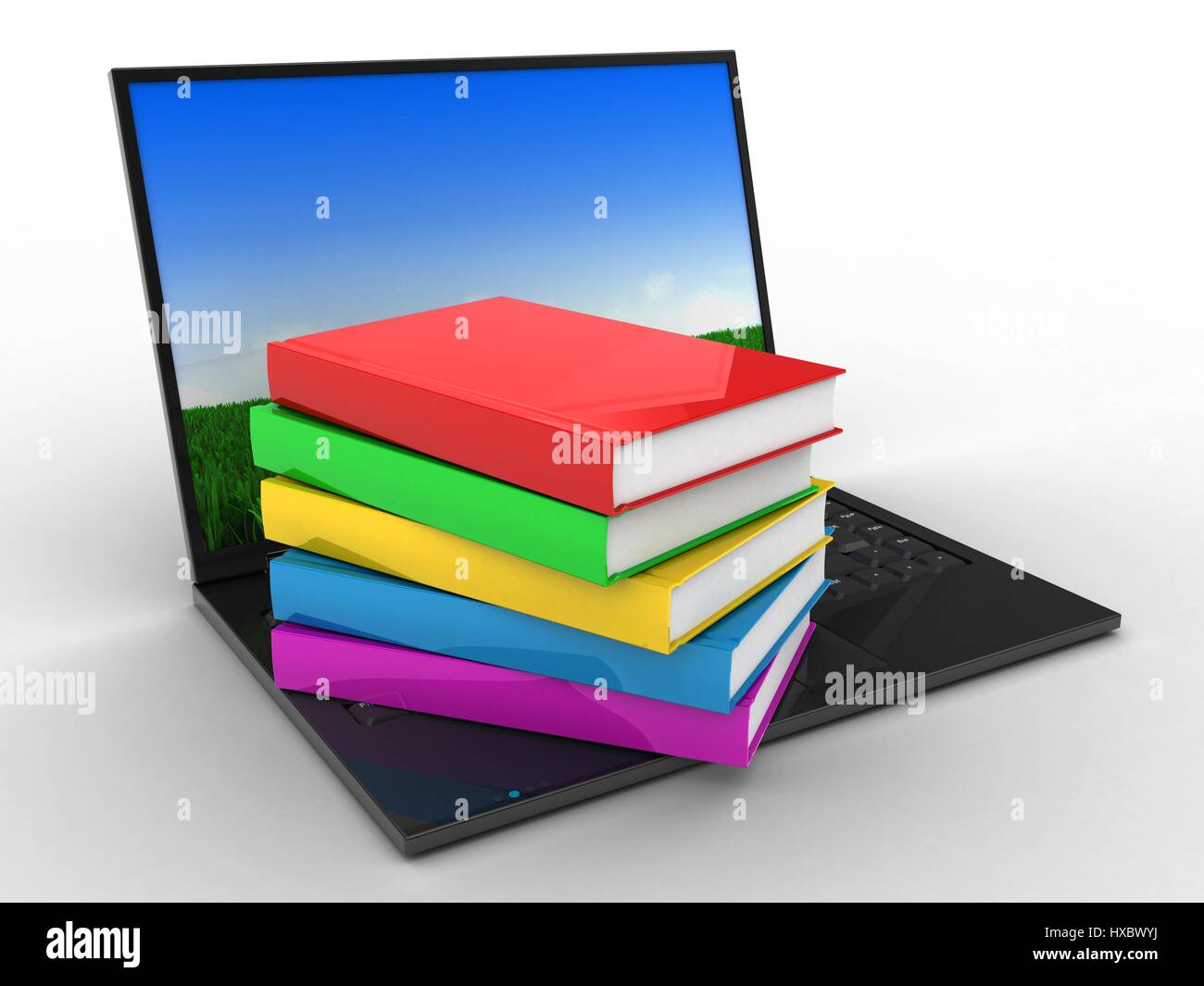 3d illustration of laptop computer Stock Photo - Alamy