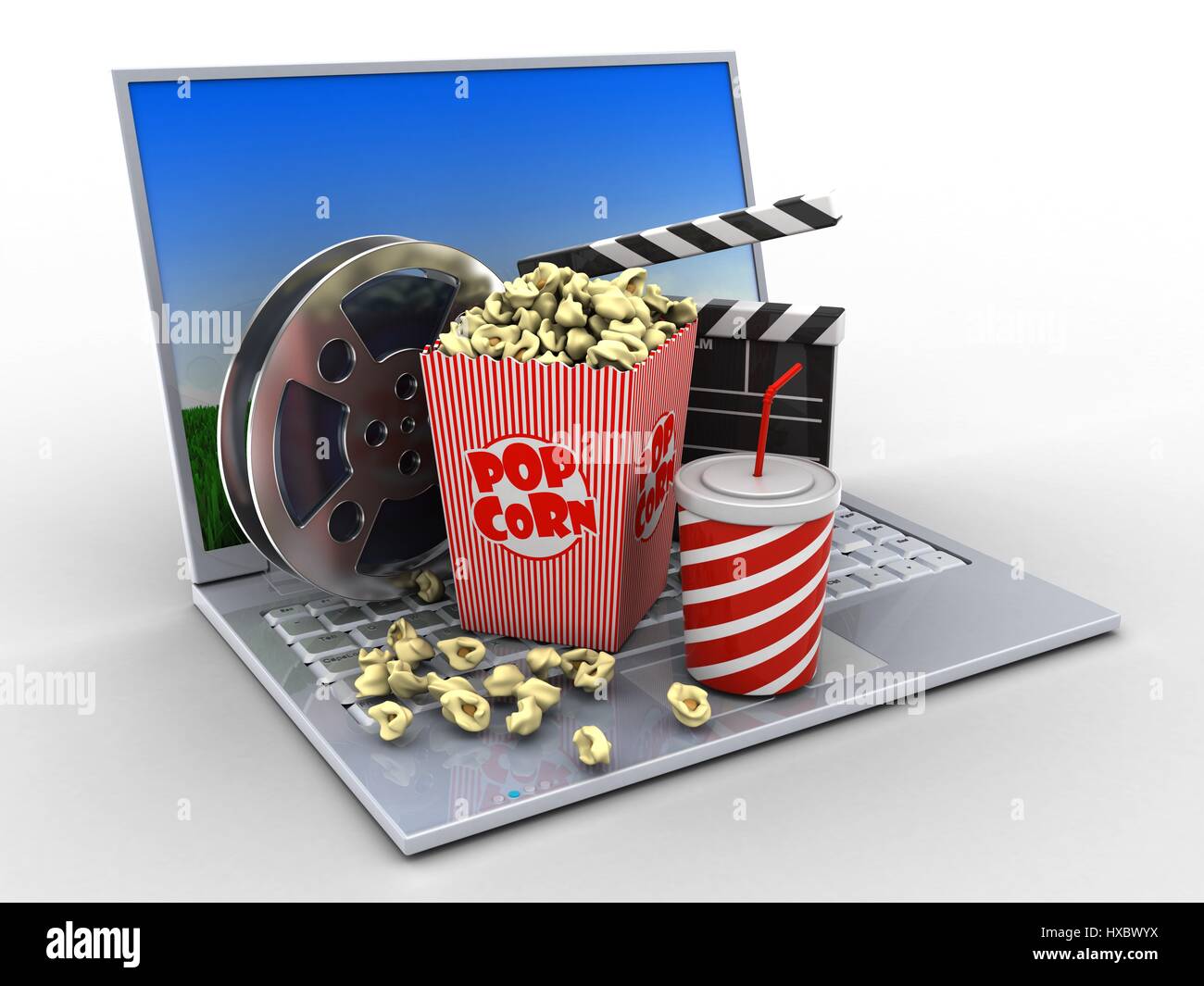 3d illustration of laptop computer Stock Photo - Alamy