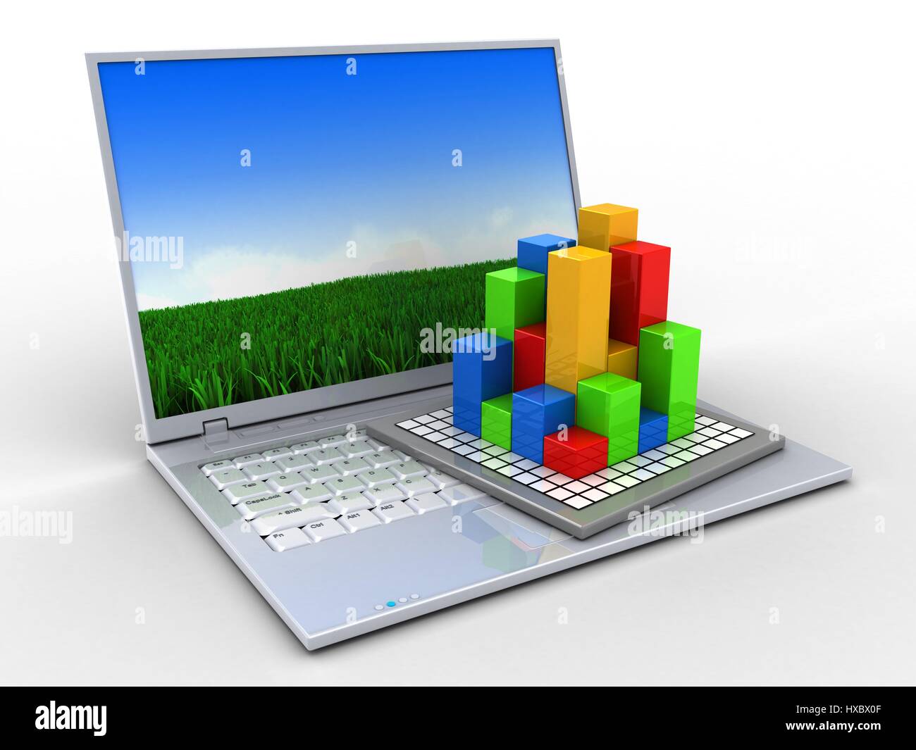 3d illustration of laptop computer Stock Photo - Alamy
