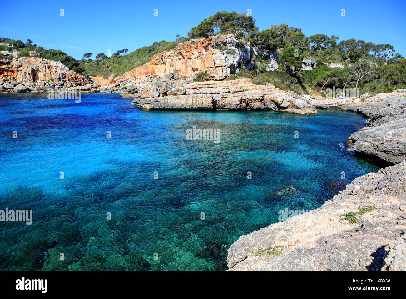 The coast of Mallorca Island, the Balearic Islands in the Mediterranean ...