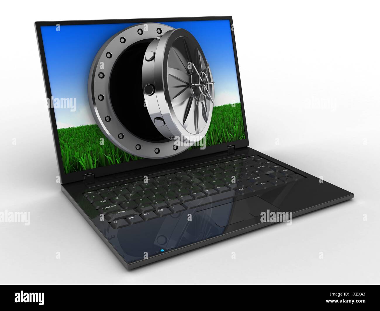 3d illustration of laptop computer Stock Photo - Alamy