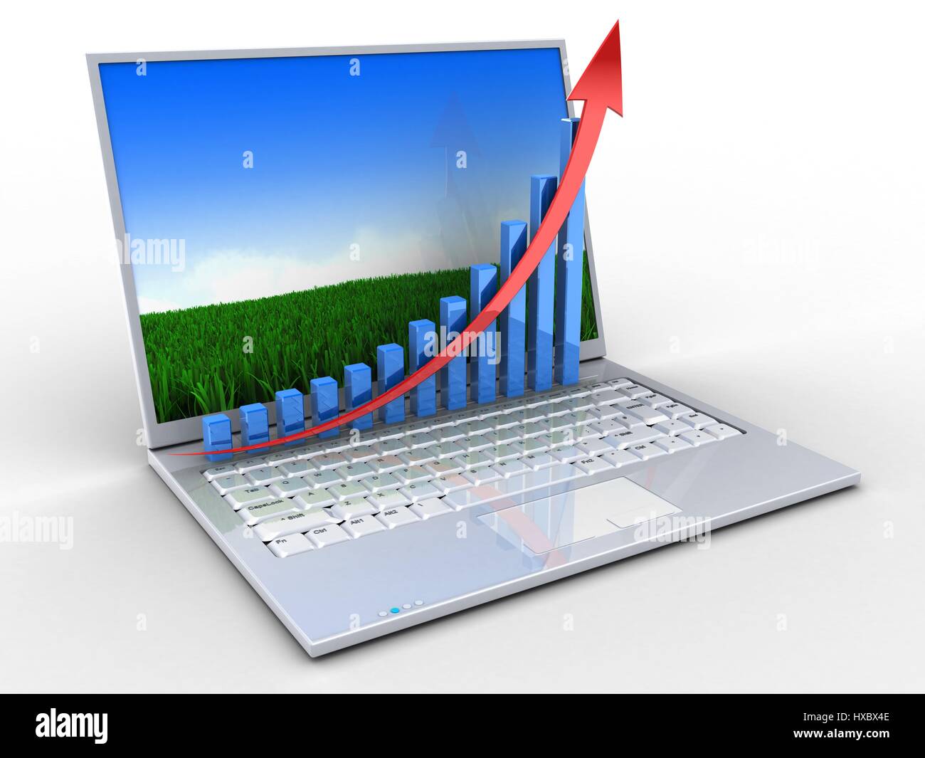 3d illustration of laptop computer Stock Photo - Alamy